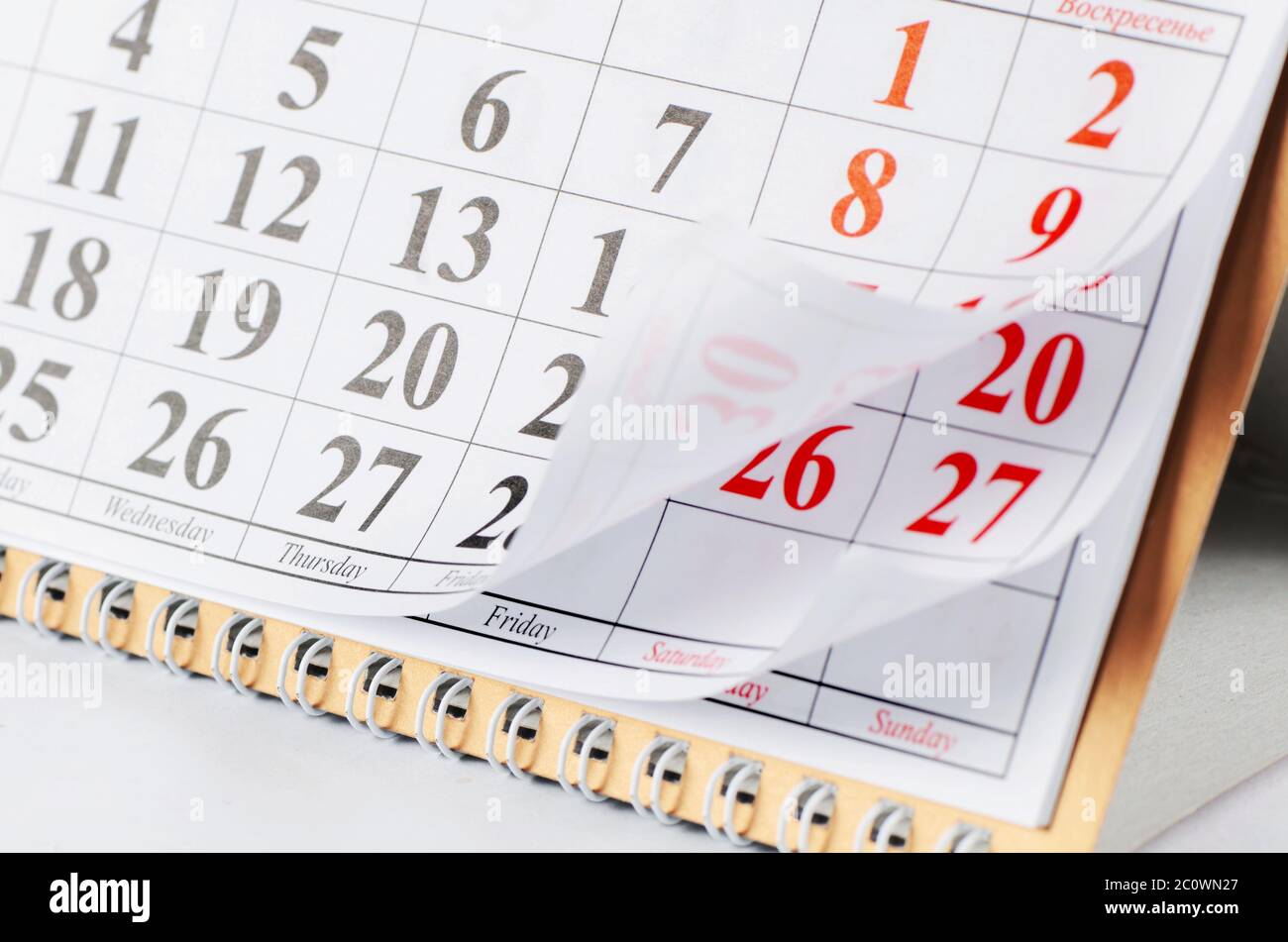 Page annual monthly calendar hi-res stock photography and images - Alamy