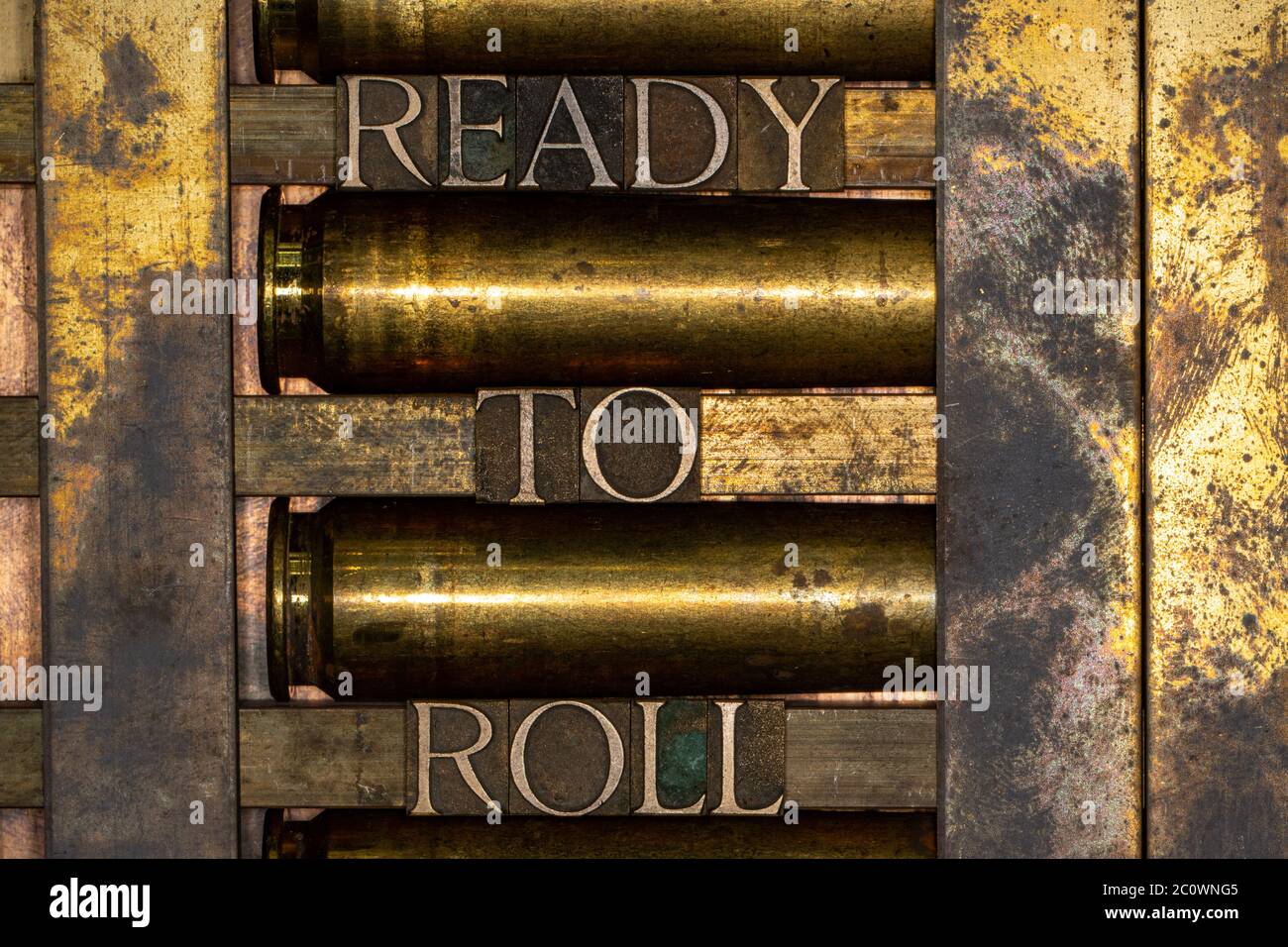 Photo of real authentic typeset letters forming Ready to Roll text on ...