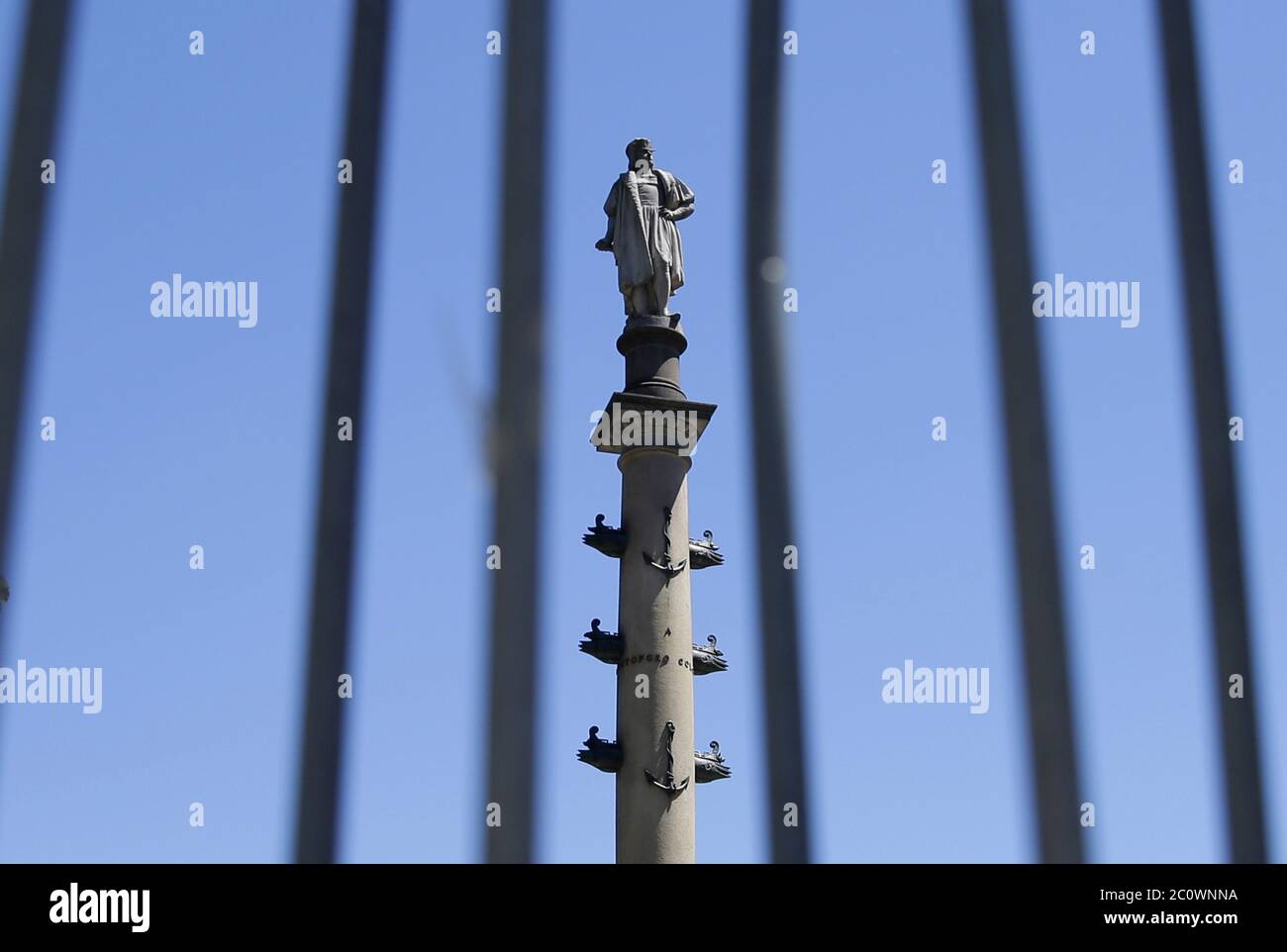 New York, United States. 12th June, 2020. Police barricades surround ...