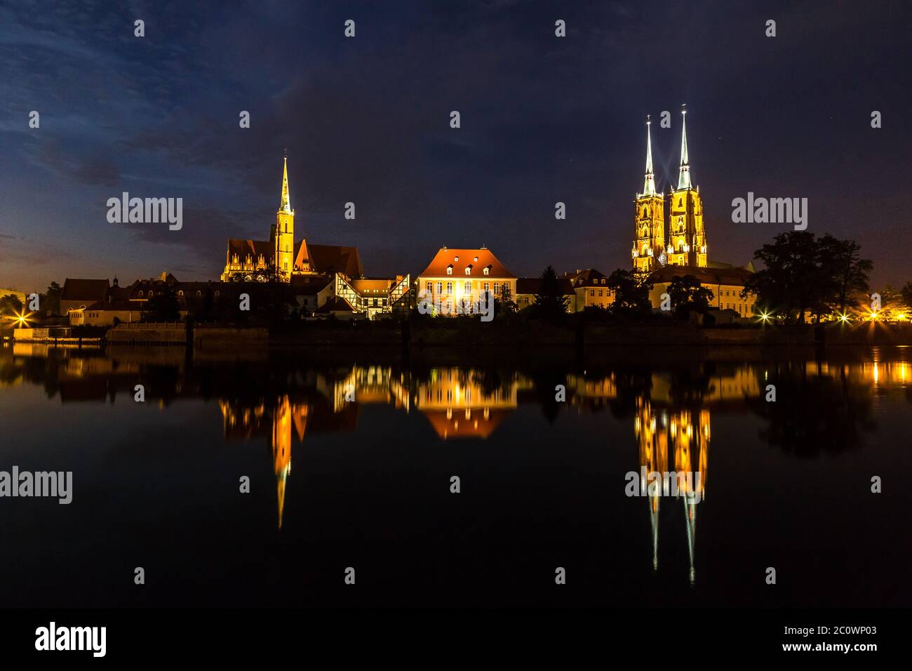 Wroclaw at night Stock Photo - Alamy