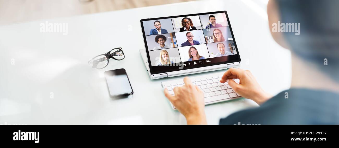 Online Video Conference Interview Call And Call Meeting Stock Photo - Alamy