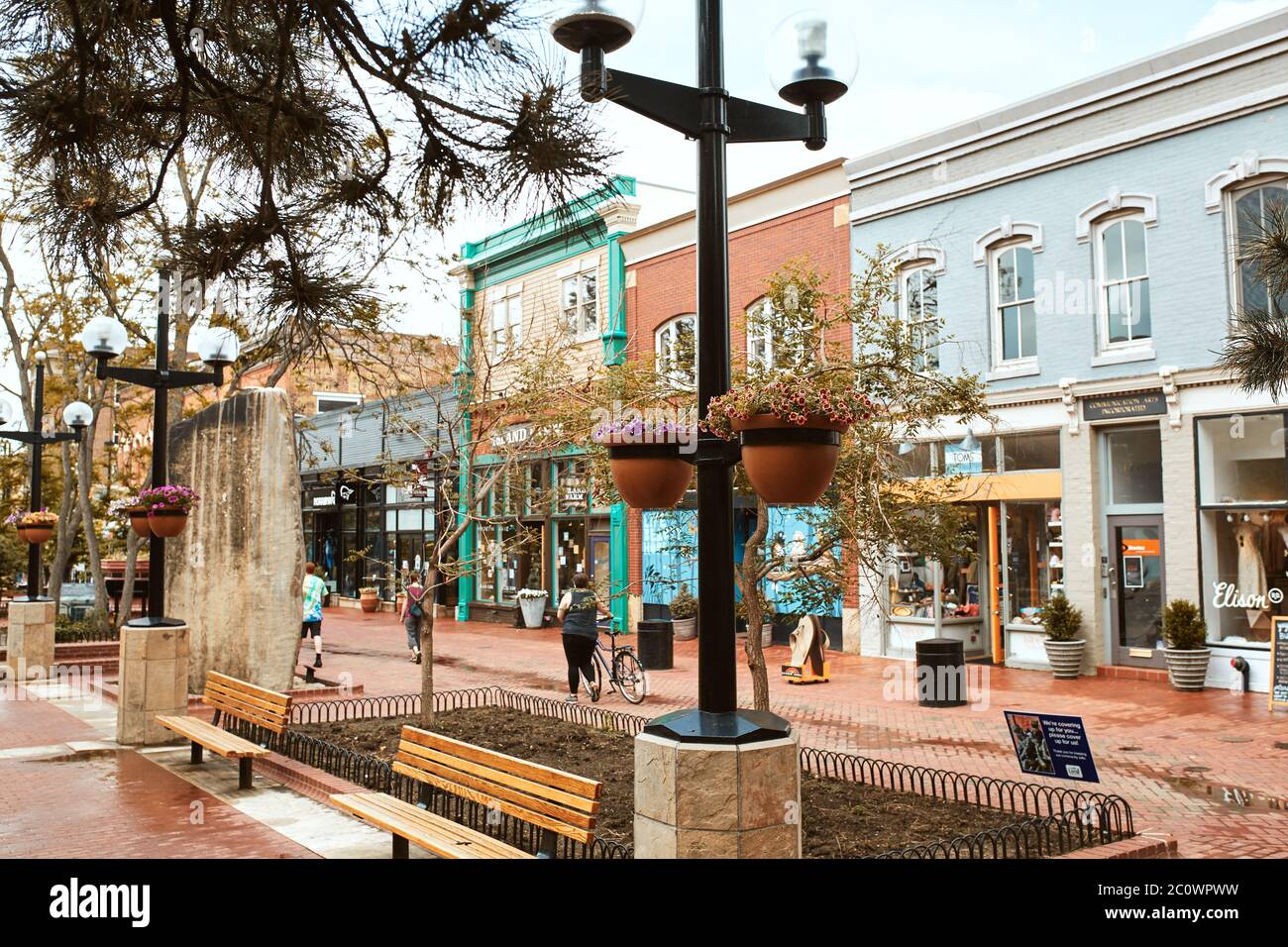 Boulder, Colorado - May 27th, 2020: Shops, businesses and restaurants ...