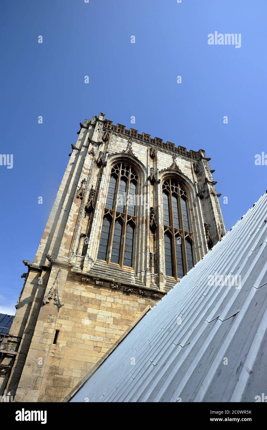 The Central Tower of York Minster viewed from the roof of the South ...
