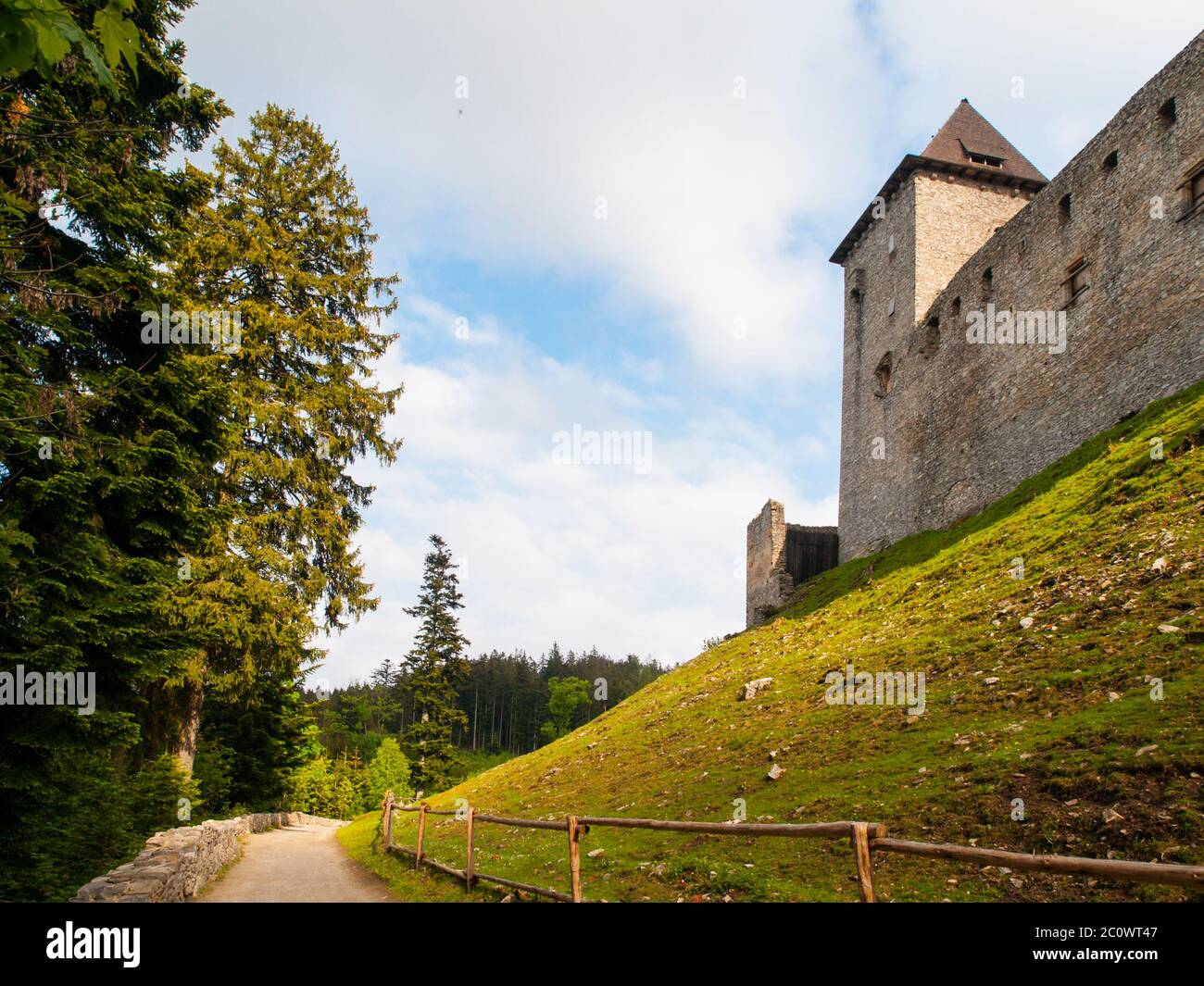 Fortification of medieval stronghold Kasperk Castle near Kasperske Hory ...