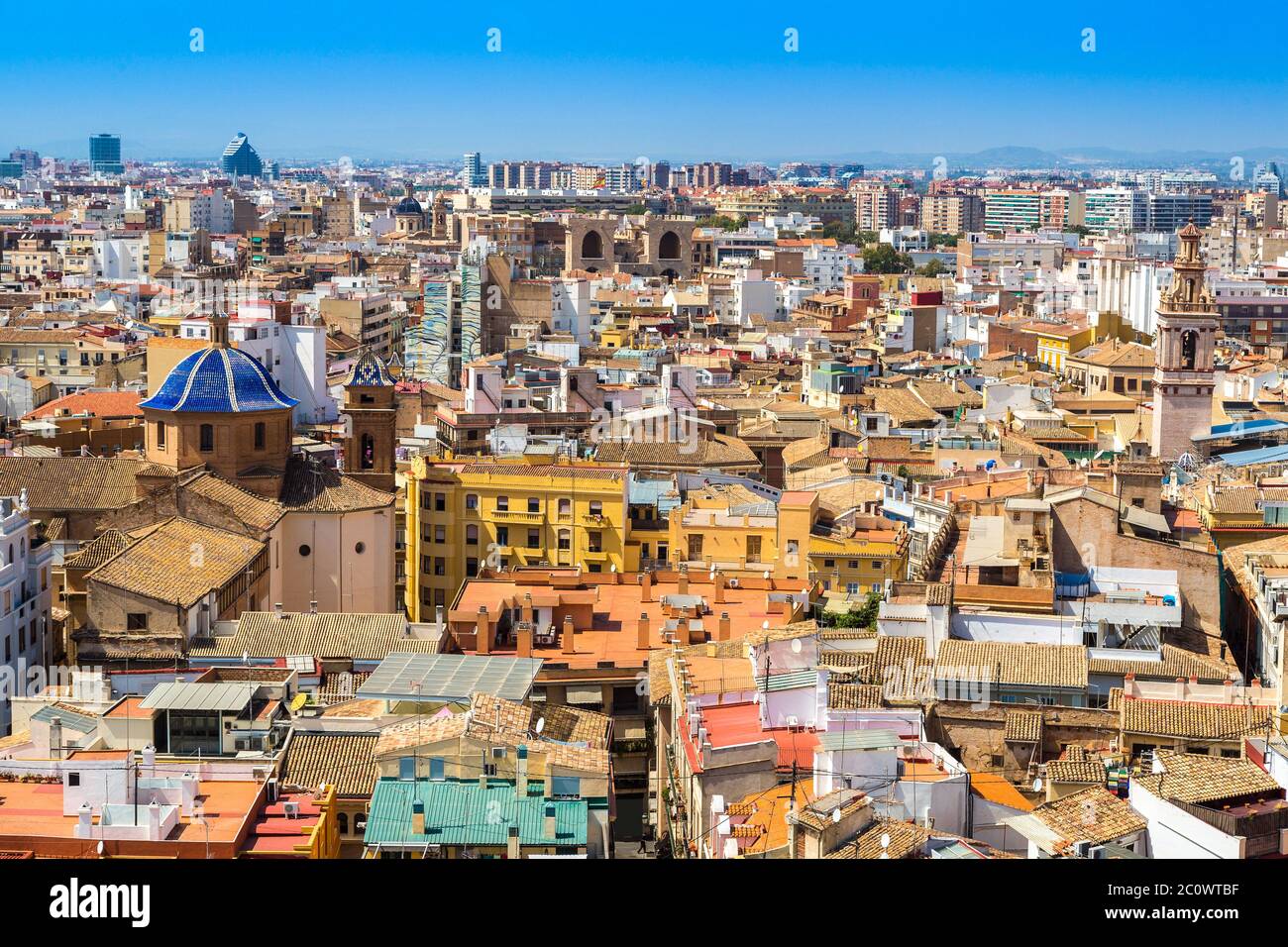 Valencia aerial skyline Stock Photo - Alamy