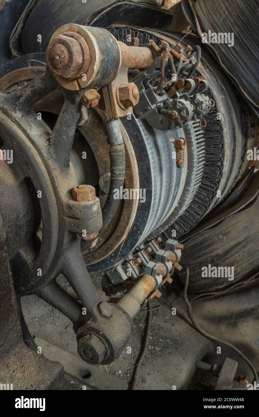 detail of a historic generator machine Stock Photo - Alamy