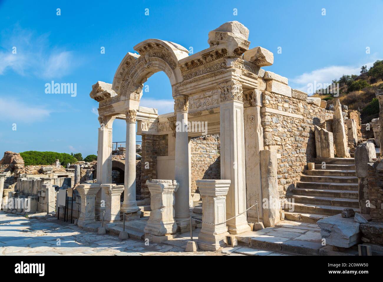 Ruins of the ancient city Ephesus, the ancient Greek city in Turkey, in ...