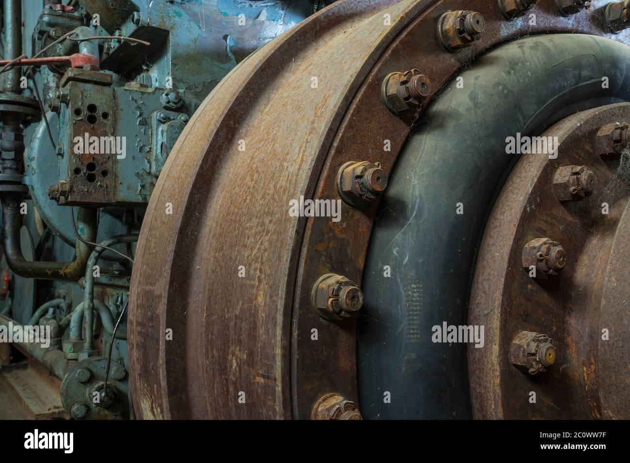 detail of a historic ships engine Stock Photo - Alamy