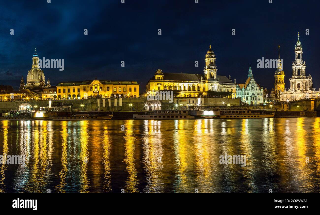 Dresden in night Stock Photo - Alamy