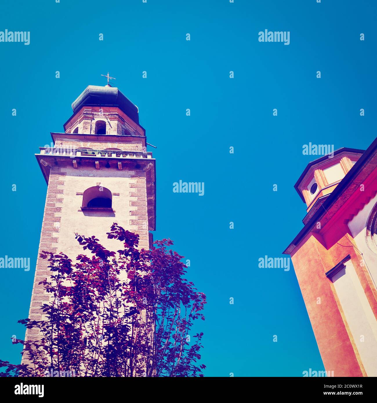 Italian style belfry hi-res stock photography and images - Alamy