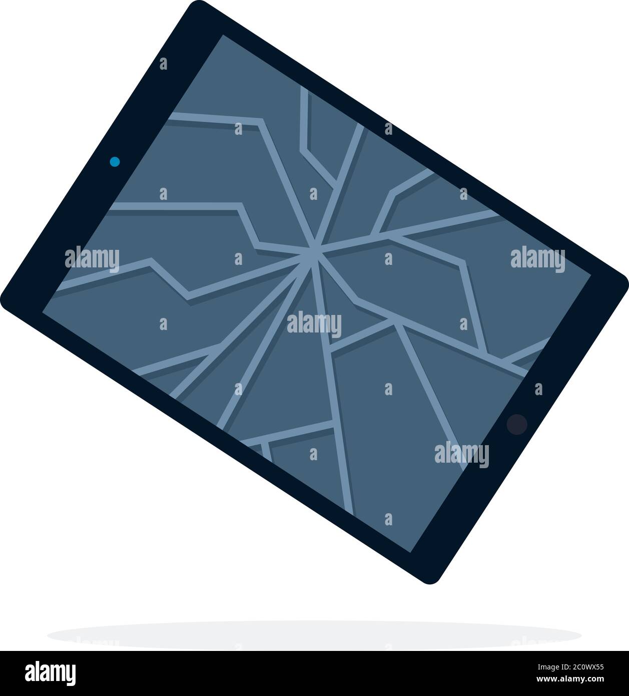 Broken tablet screen vector flat isolated Stock Vector Image & Art - Alamy