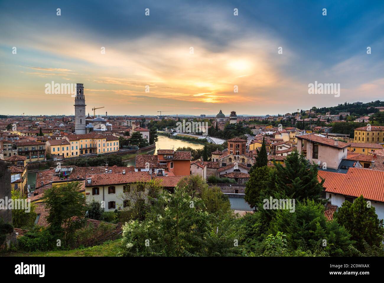 Verona italy sunset hi-res stock photography and images - Alamy