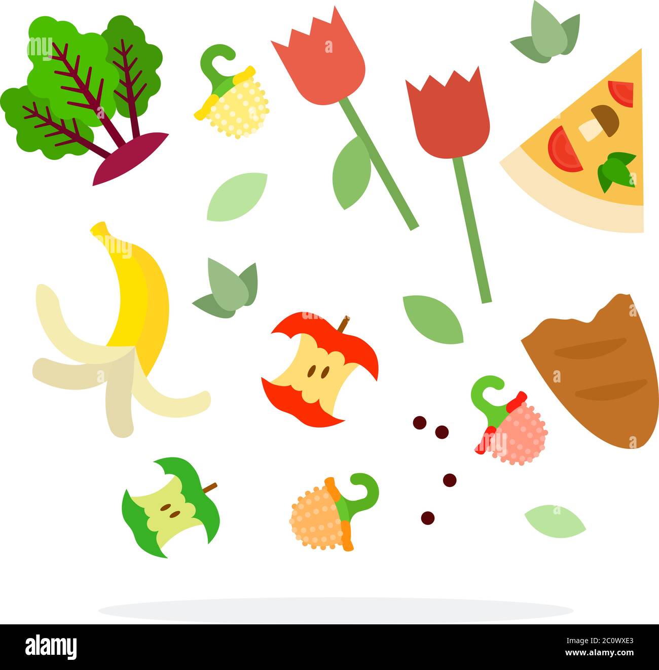 Food waste for trash sorting vector flat isolated Stock Vector Image ...