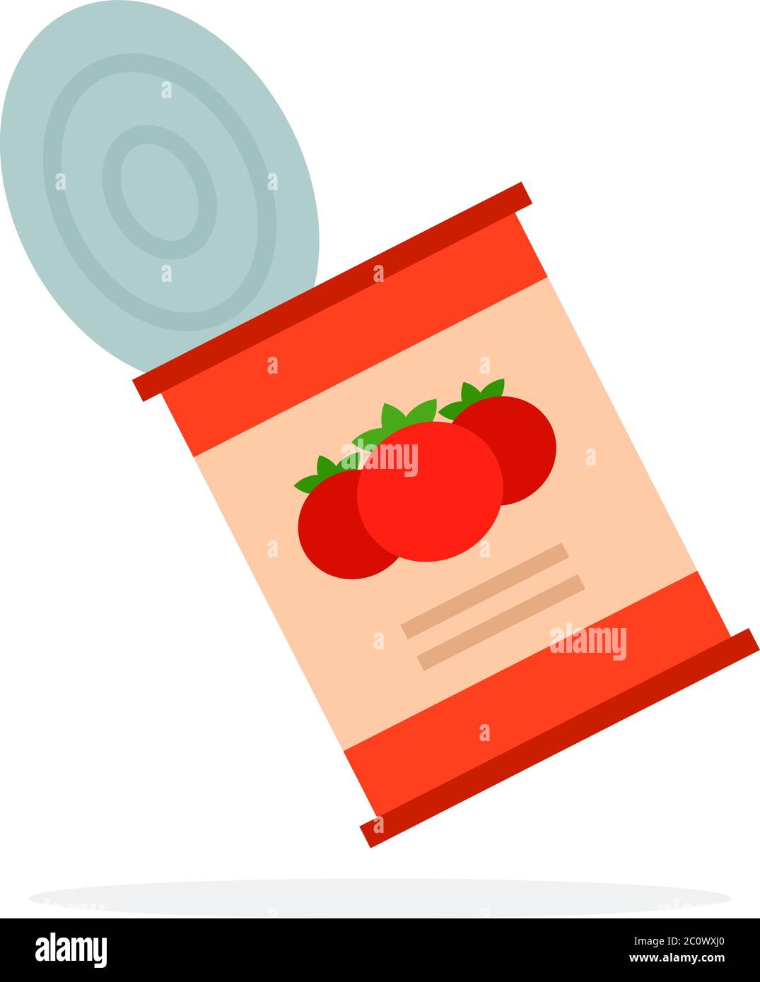 Empty can of tomato sauce flat isolated Stock Vector Image & Art - Alamy