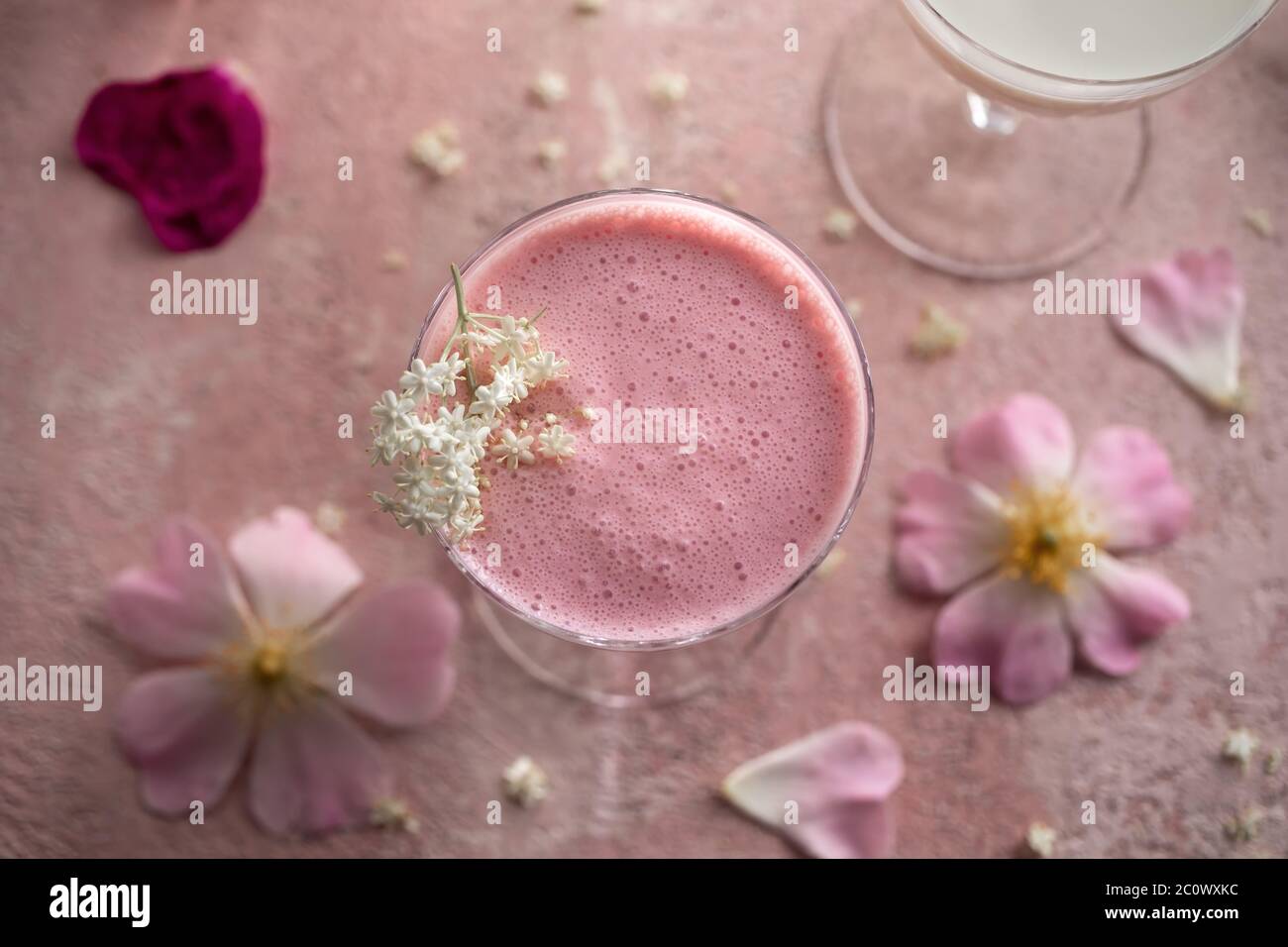 Kefir glass top view hi-res stock photography and images - Alamy