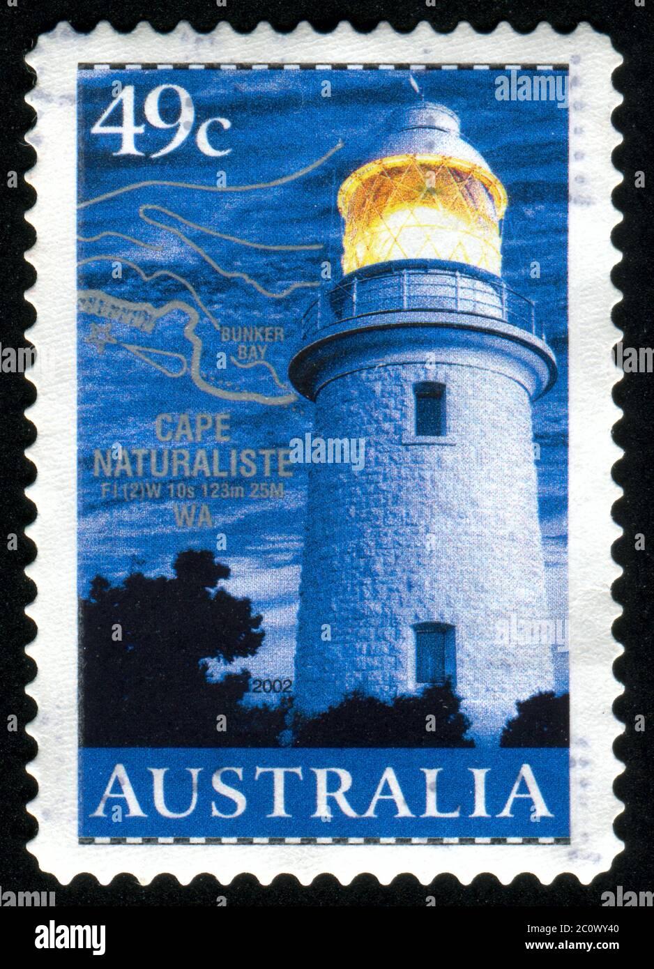 AUSTRALIA - CIRCA 2002: stamp printed by Australia, shows Lighthouses ...