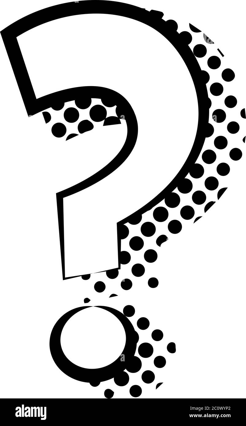 Sticker in the form of a question mark vector flat isolated Stock ...