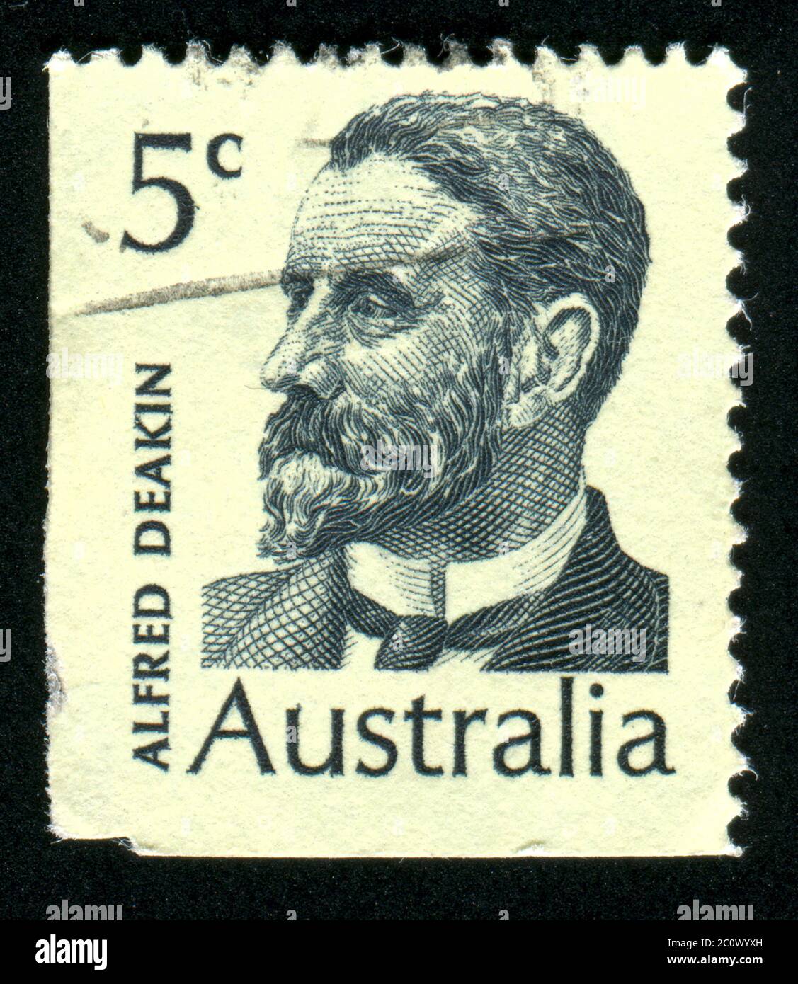 AUSTRALIA - CIRCA 1969: stamp printed by Australia, shows Alfred Deakin ...