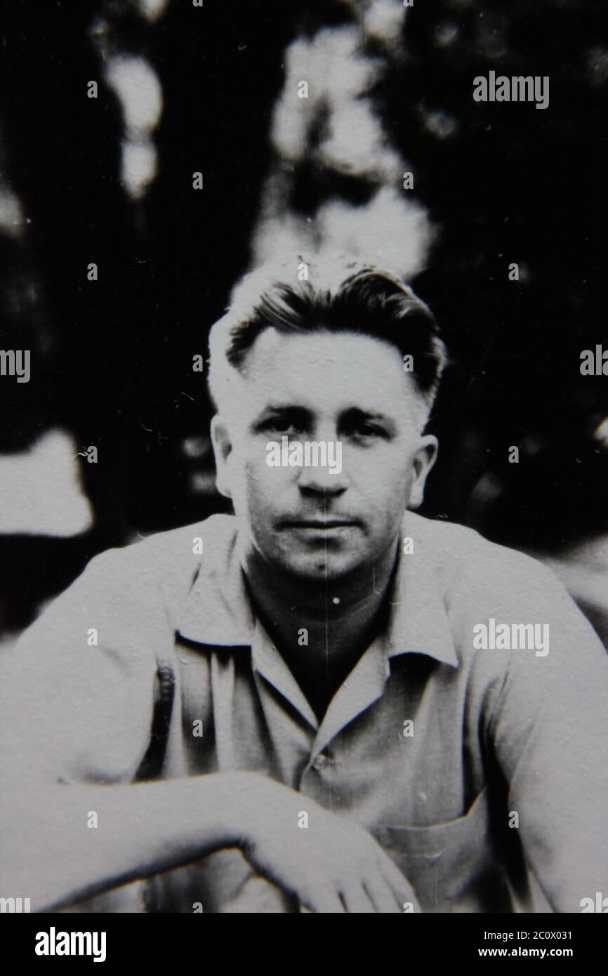 Fine 1970s vintage black and white photography of the self-portrait of ...