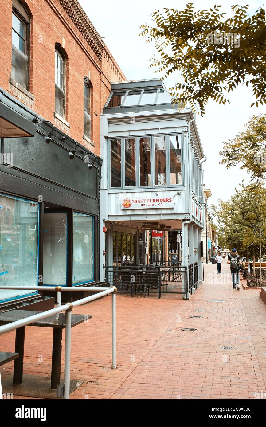 Boulder, Colorado - May 27th, 2020: Shops, businesses and restaurants ...