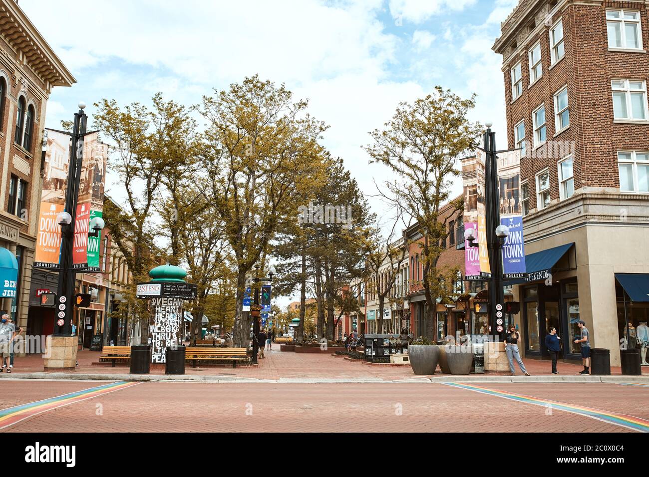 Boulder, Colorado - May 27th, 2020: Shops, businesses and restaurants ...
