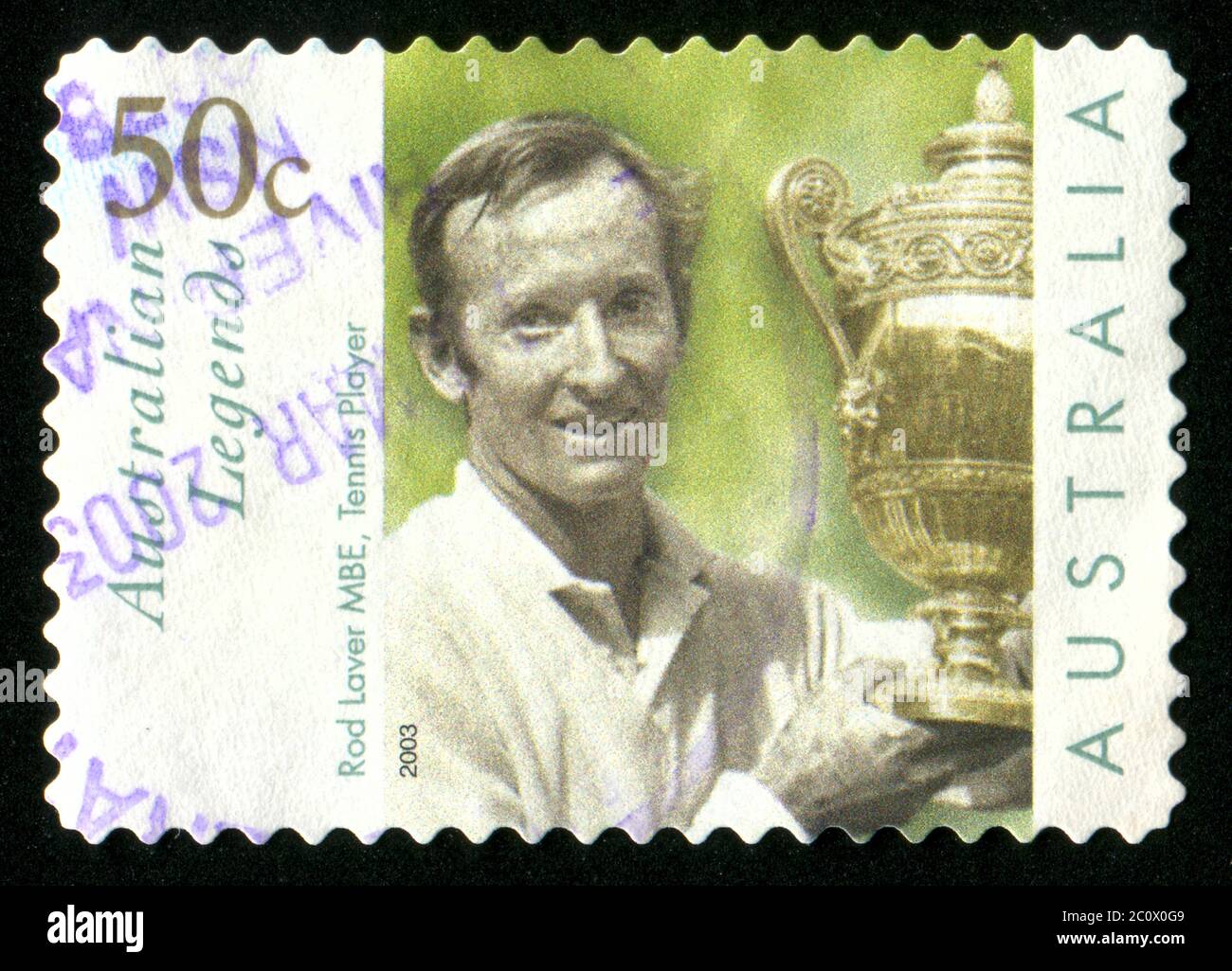 AUSTRALIA - CIRCA 2003: stamp printed by Australia, shows Rod Laver ...