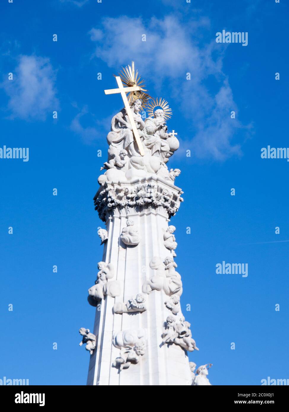 Detailed view of Holy Trinity Column, aka Plague column, located in the ...