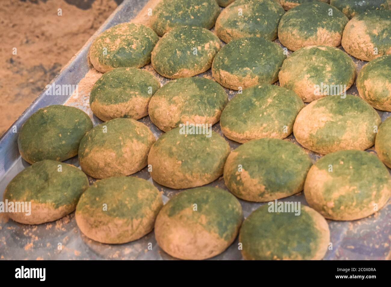 Fresh Japanese handmade sticky rice mochi cakes in Nara Japan Stock ...