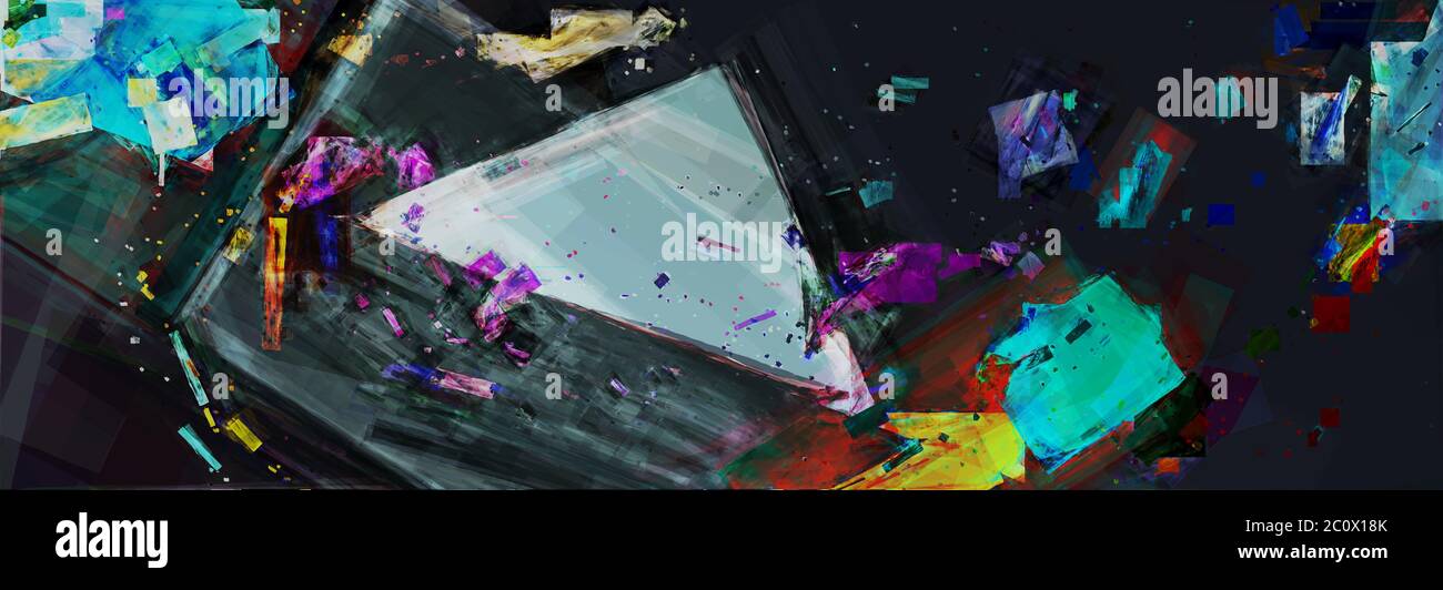 abstract background with colorful shapes and very dark blue, cadet blue ...