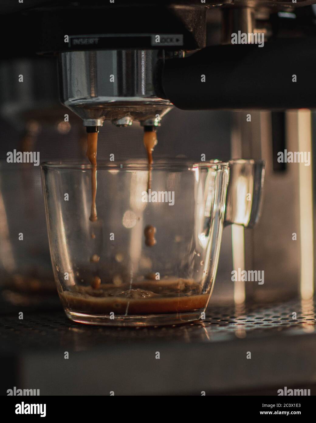 Espresso machine pouring strong hi-res stock photography and images - Alamy