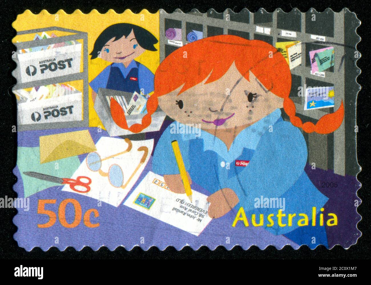 AUSTRALIA - CIRCA 2006: stamp printed by Australia, shows Kate Writing ...