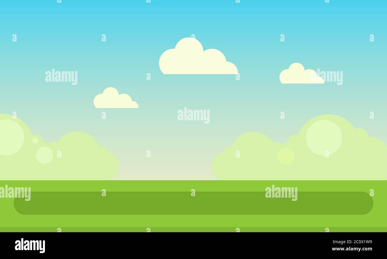 Field clouds sky bushes Stock Vector Images - Alamy