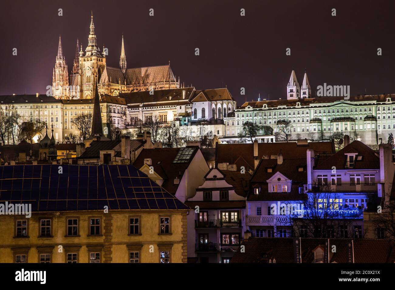 Prague gothic Castle with Charles Bridge Stock Photo - Alamy