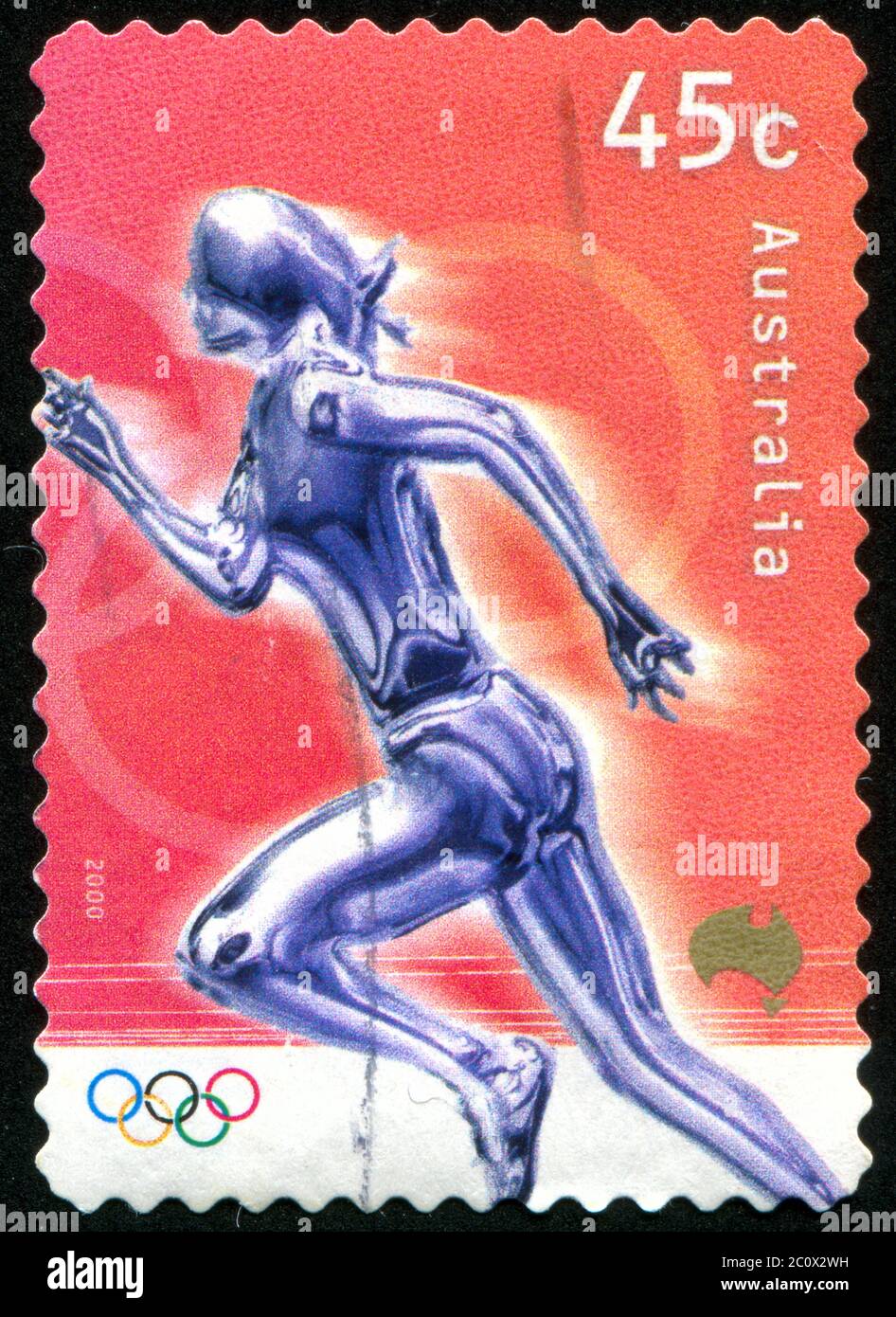 AUSTRALIA - CIRCA 2000: stamp printed by Australia, shows runner, circa ...
