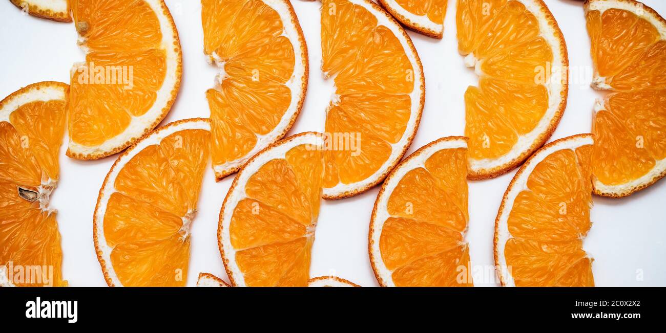 Slices of oranges - delicious edible background border Stock Photo - Alamy