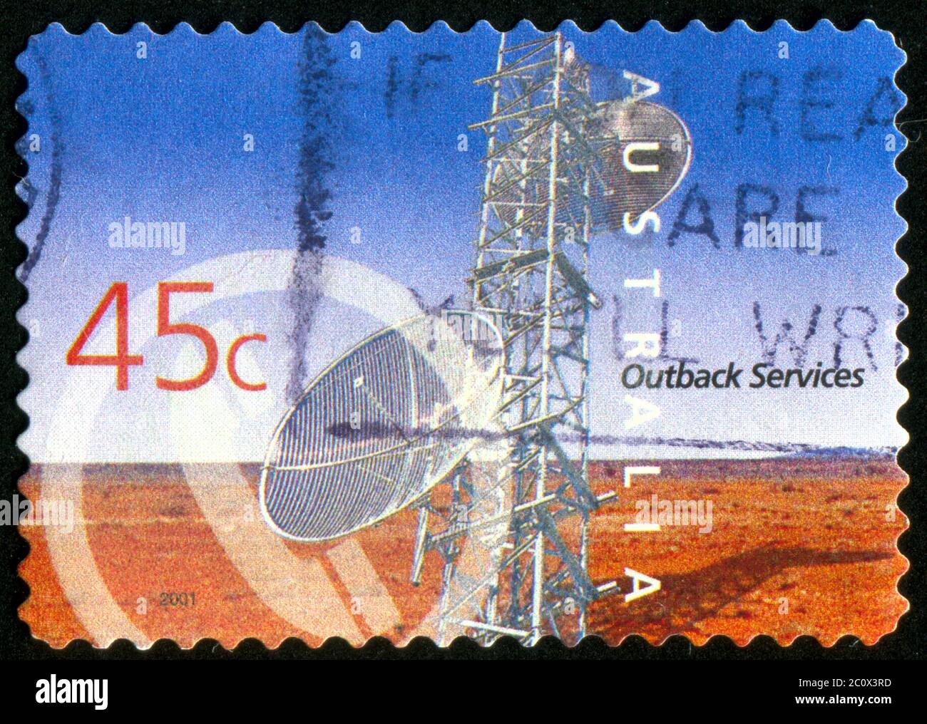 AUSTRALIA - CIRCA 2001: stamp printed by Australia, shows Outback ...