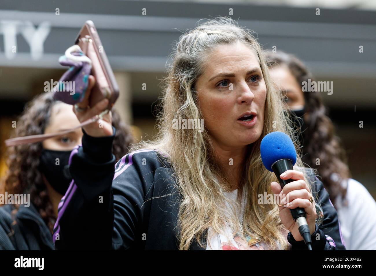 Portland, USA. 12th June, 2020. Michelle Washington, wife of Jason ...