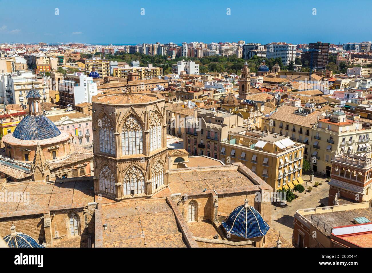 Valencia aerial skyline Stock Photo - Alamy