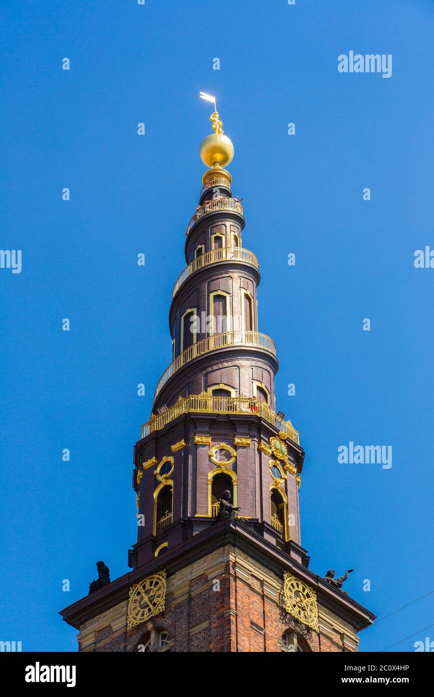 Church tower in Copenhagen, Denmark Stock Photo - Alamy