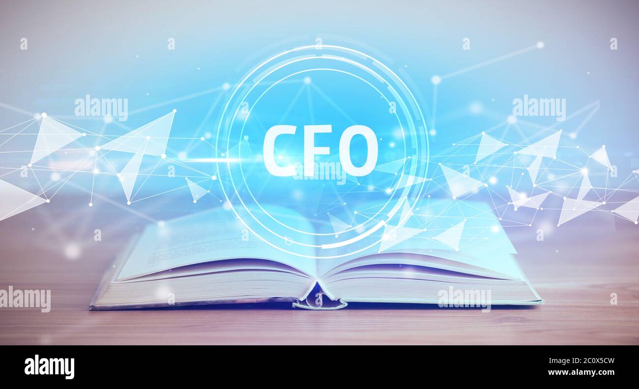 Open book with CFO abbreviation, modern technology concept Stock Photo ...