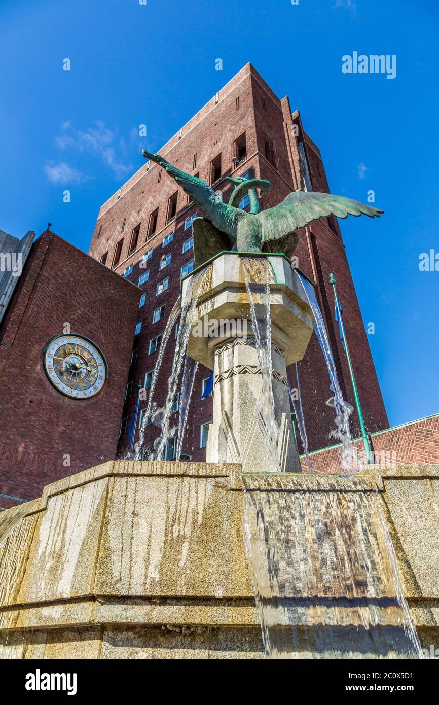 City Hall and monuments in Oslo, Norway Stock Photo - Alamy