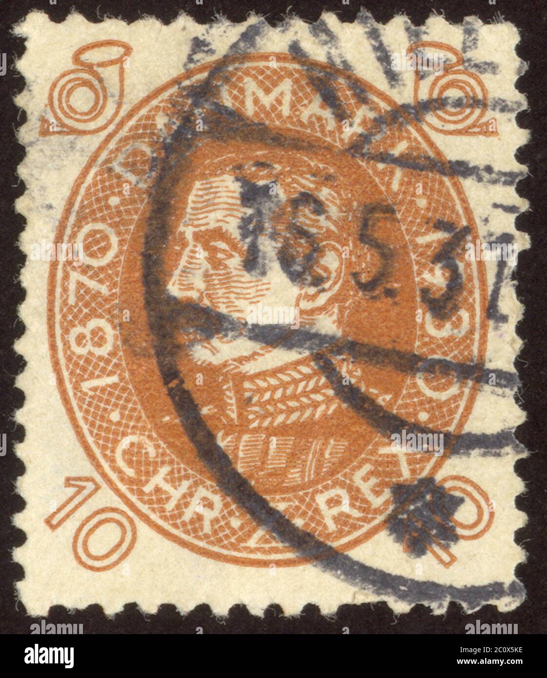 The scanned stamp. Ancient stamp. Portrait of the man Stock Photo - Alamy