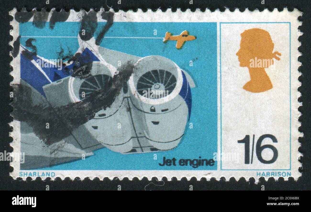 GREAT BRITAIN - CIRCA 1984: large jet engine turbine blades, circa 1984 ...