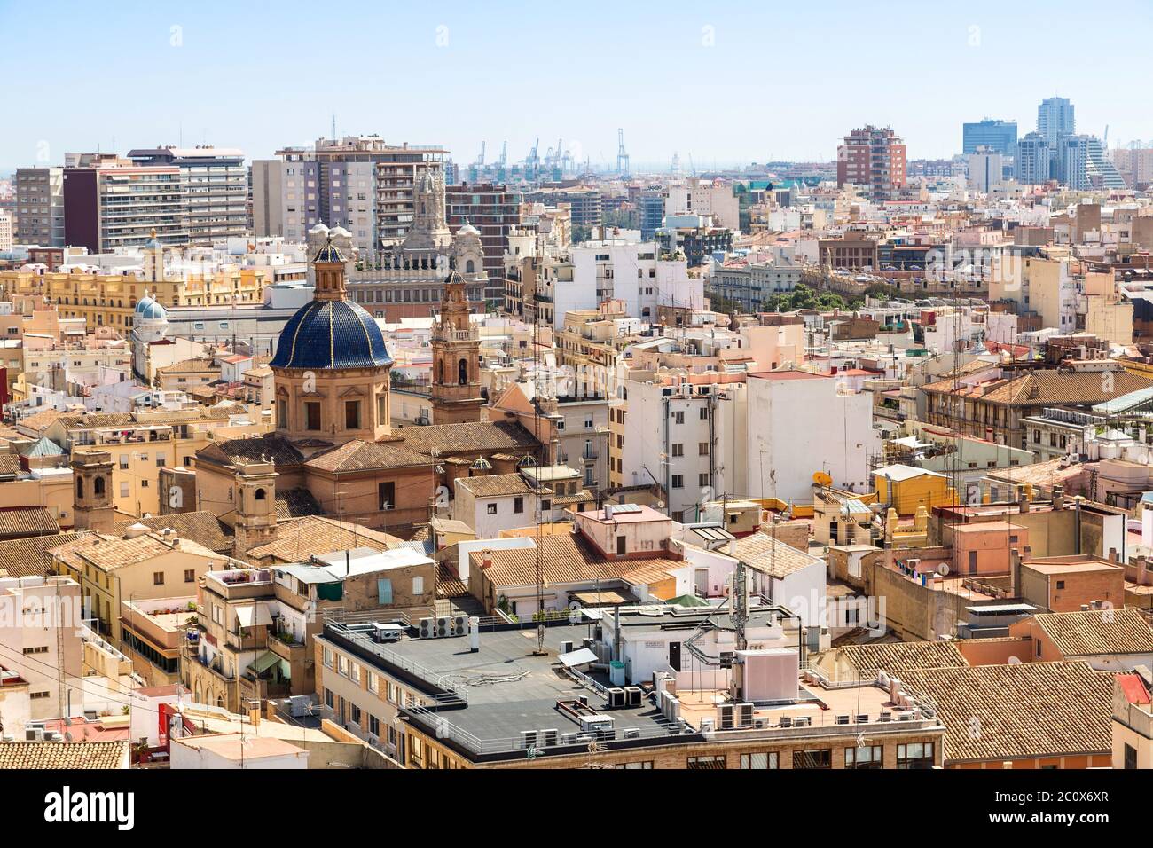 Valencia aerial skyline Stock Photo - Alamy