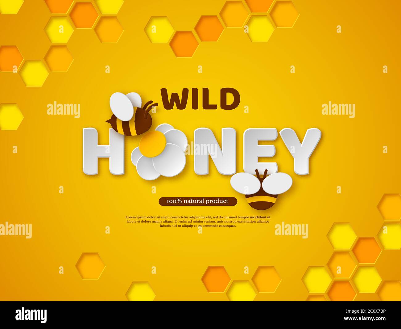 Paper cut style bee with honeycombs Stock Vector Image & Art - Alamy