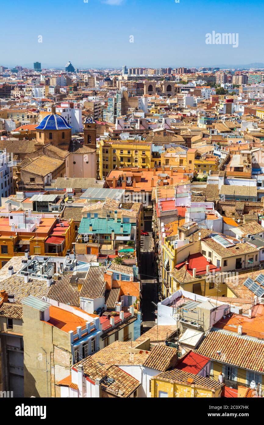 Valencia aerial skyline Stock Photo - Alamy