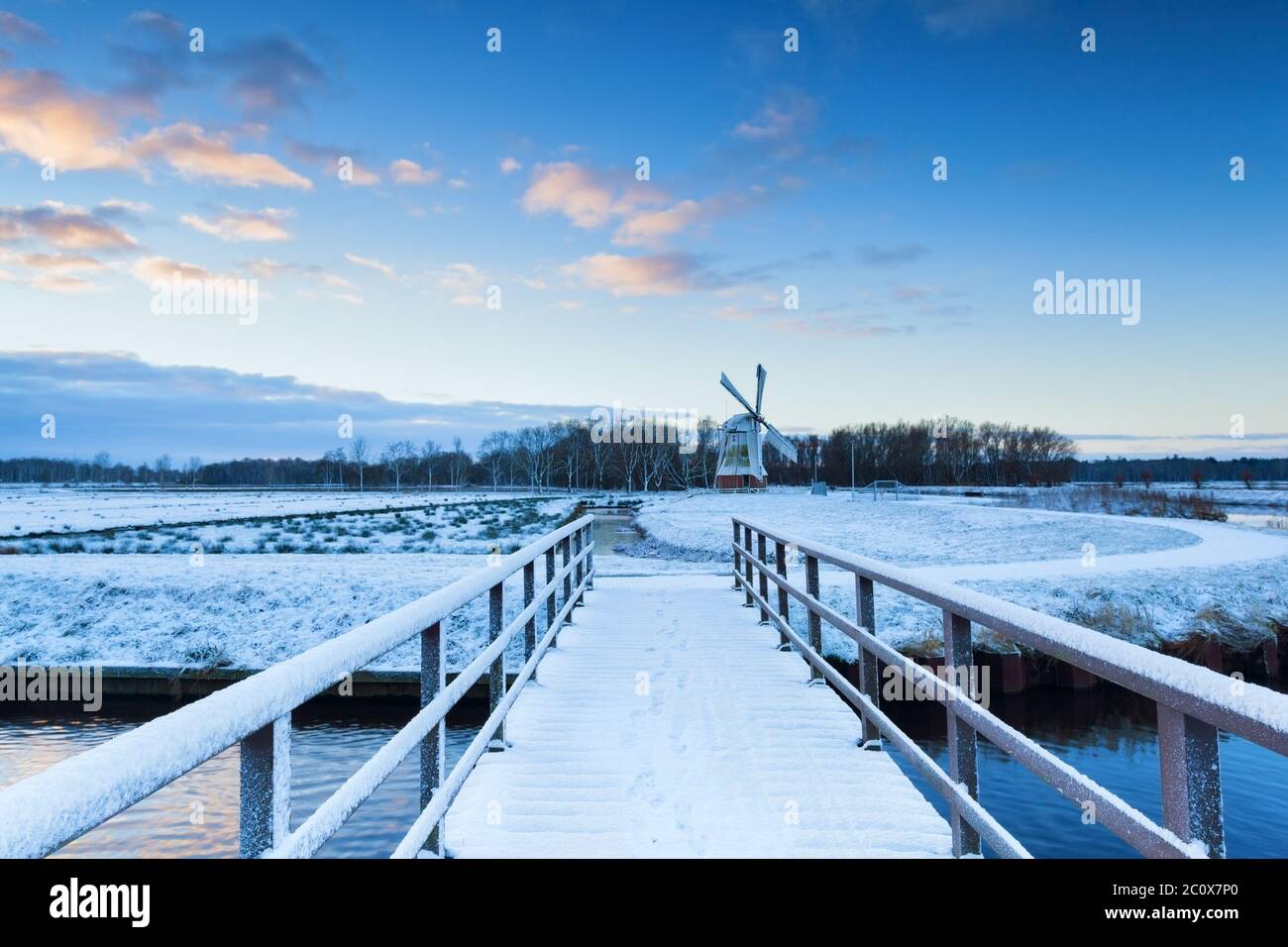 Bridge windmill in snowy hi-res stock photography and images - Alamy