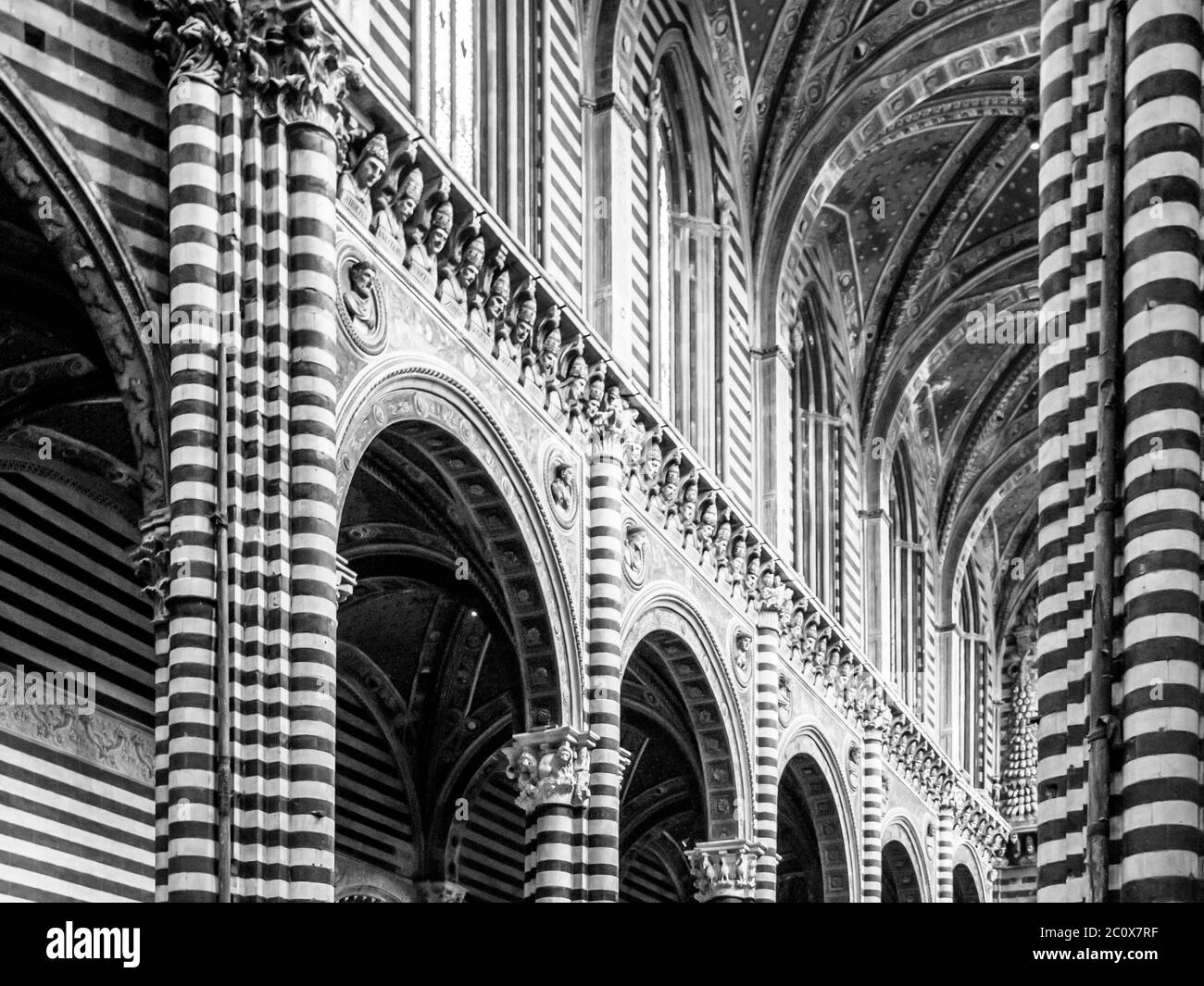 Interior cathedral church siena italy Black and White Stock Photos ...