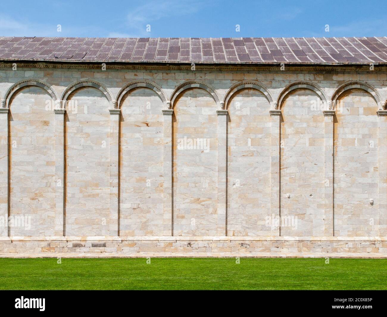 Marble wall of Monumental Cemetery in Pisa, Tuscany, Italy Stock Photo ...