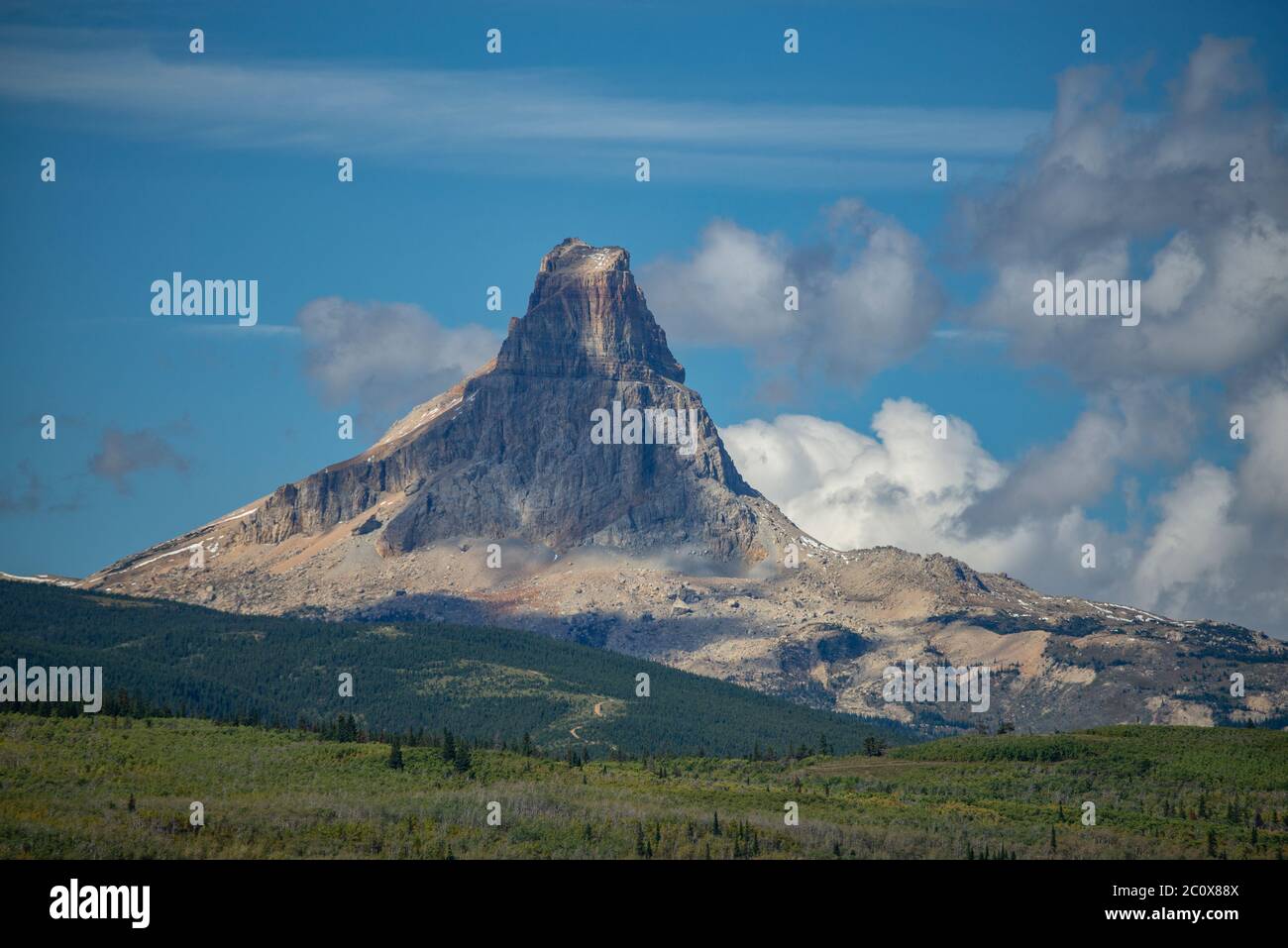 USA, Rocky Mountains, Montana, Glacier national Park, Chief Mountain ...